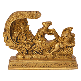 Brass Ganesh on Rat Cart – Handcrafted Ganesha Statue for Home Temple ...