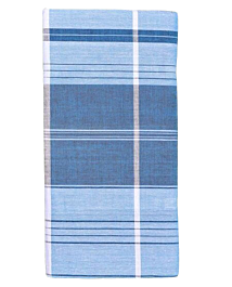 Cotton Lungi White & Blue Multi Check Pattern
