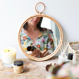 Cane Boho Mirror Frame