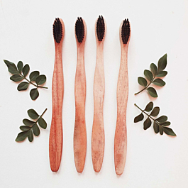 Neem Wood Toothbrush Family Pack Of 4 Eco-Friendly