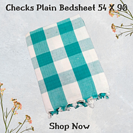 Pure Cotton Blue Checkered Bed Sheets