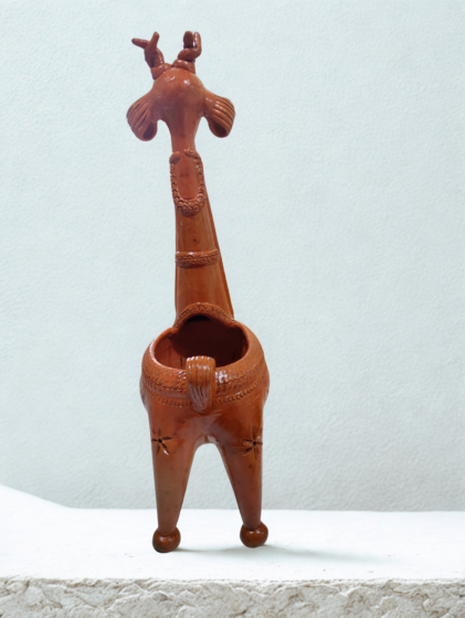 Terracotta Giraffe Planter | Handcrafted Clay Animal Pot