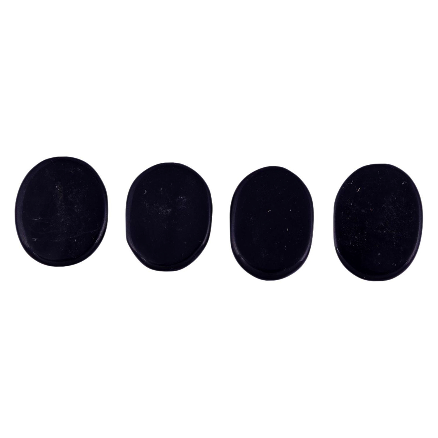 Set of 4 Reiki Symbol Engraved, Black Tourmaline Stone, Oval Shape Usui ...