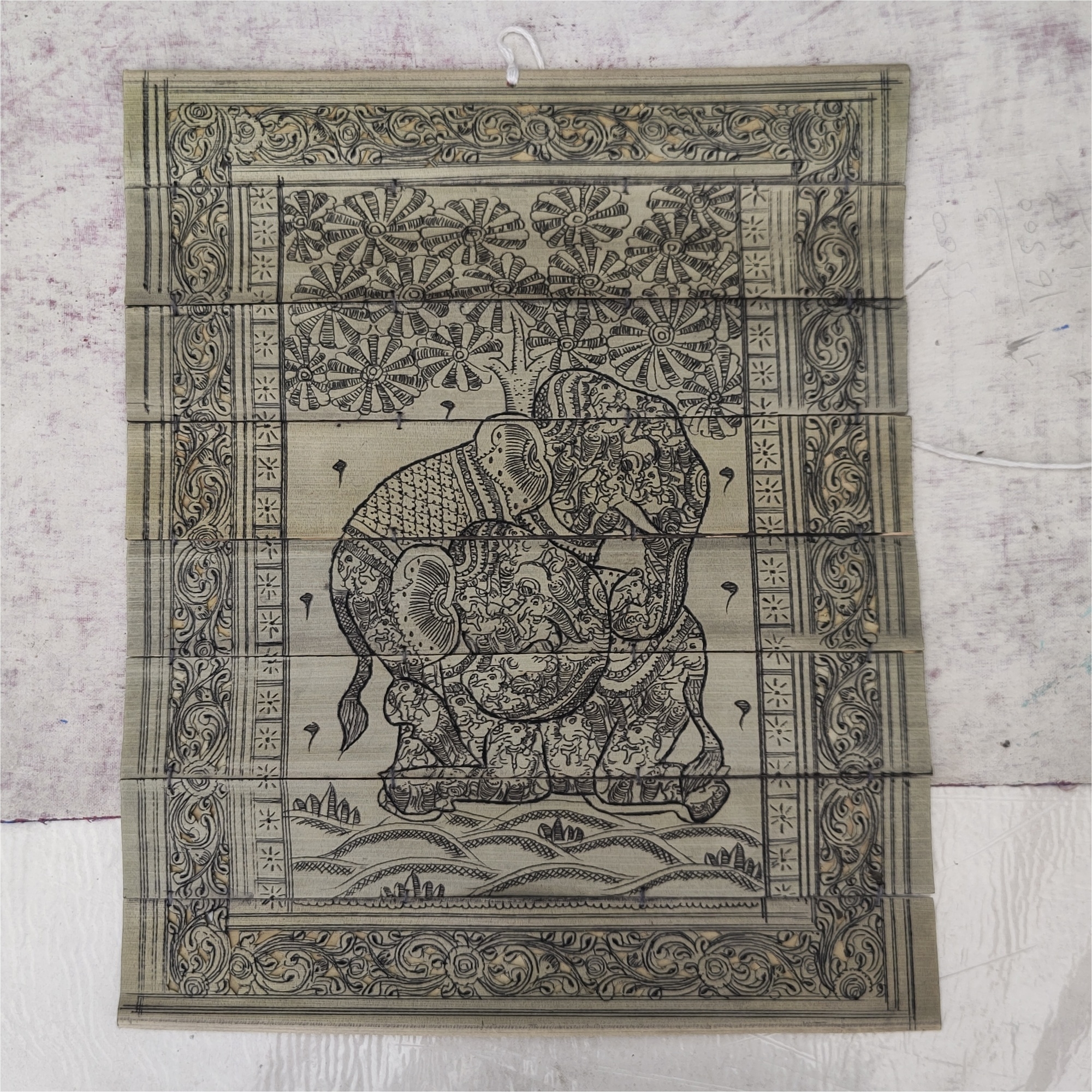 Traditional Pattachitra Navanari Kunjara Ganesha Motif