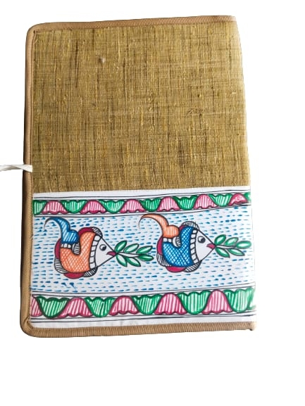 Buy Handmade Khadi Cotton Folder with Madhubani Painting Online