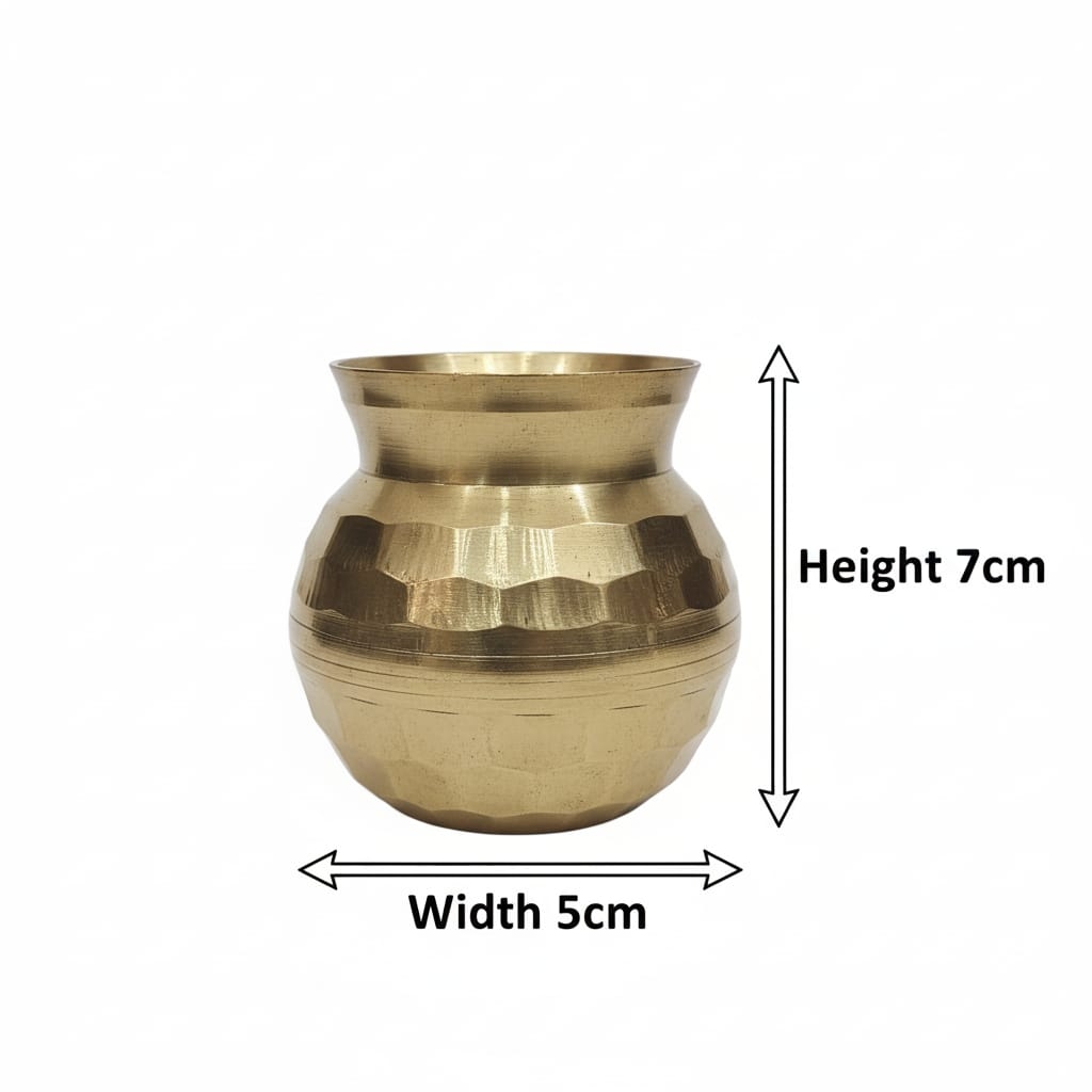 Handcrafted Brass Diamond Lota for Pooja & Temple Use | Handmade Pooja ...